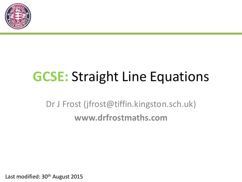 Plotting Straight Lines from Table of Values Resources | Tes