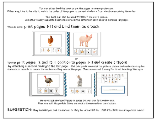I see... Farm Animal Easy Reader Special Education Autism | Teaching ...