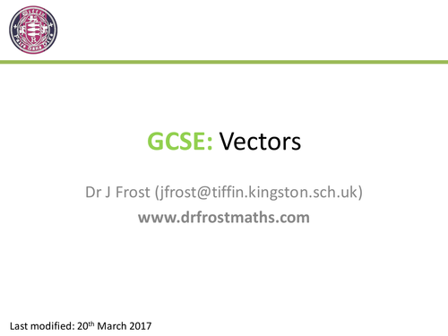 Introduction to Vectors Resources | Tes