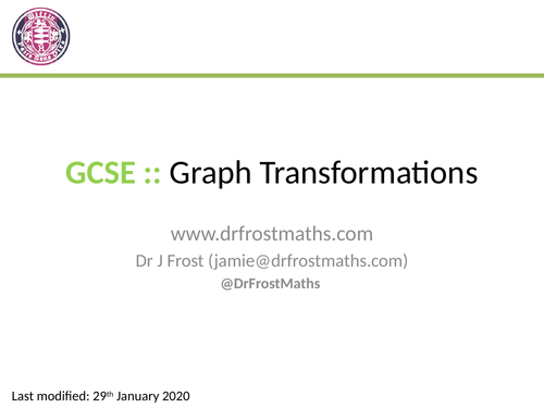 Transforming Graphs and Functions Resources | Tes