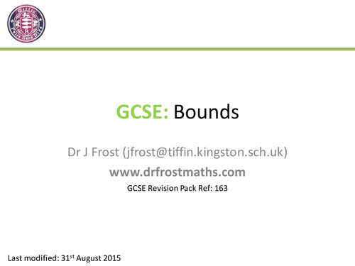 Bounds of Error Calculations Resources | Tes