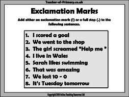 Exclamation Marks by Online_Teaching_Resources | Teaching Resources
