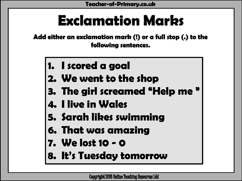 Exclamation Marks | Teaching Resources