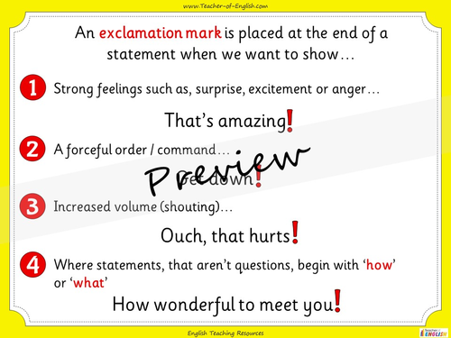 Exclamation Marks | Teaching Resources