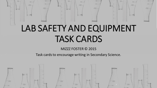 Lab Safety and Equipment Writing Task Cards | Teaching Resources