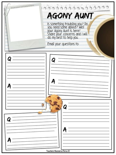 Agony Aunt / Uncle Worksheets To Check Understanding by ...