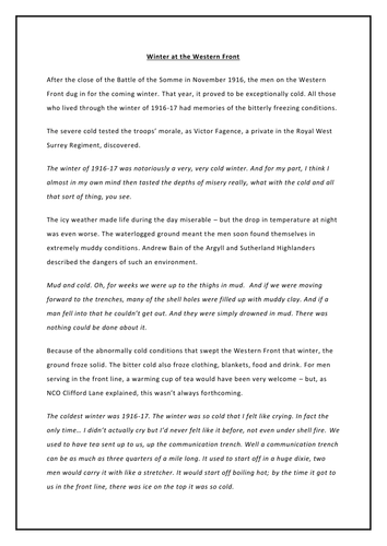 'Exposure', Wilfred Owen | Teaching Resources