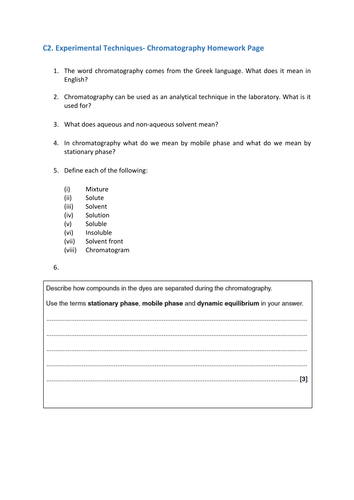 Igcse Cambridge Combined Science 0653 Chem C1 C2 Teaching Resources