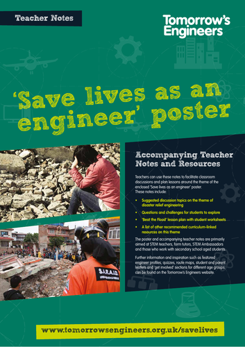 'Save lives as an engineer' - classroom poster and lesson plan ...
