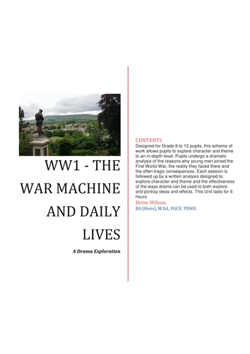 Drama Exploration - WW1 The War Machine and Daily Lives | Teaching ...
