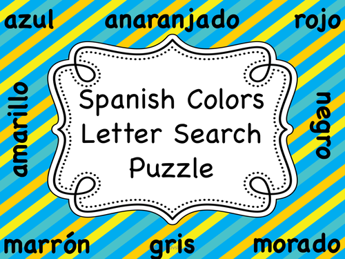 Spanish Colors Letter Search Puzzle | Teaching Resources