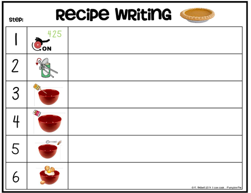 Cooking Visual Recipe:Pumpkin Pie Special Education Autism SymbolStix ...