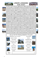 LONDON LANDMARKS WORD-SEARCH | Teaching Resources