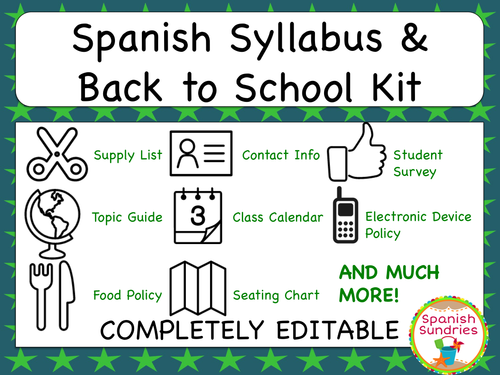 Spanish Syllabus $ Back to School Kit | Teaching Resources