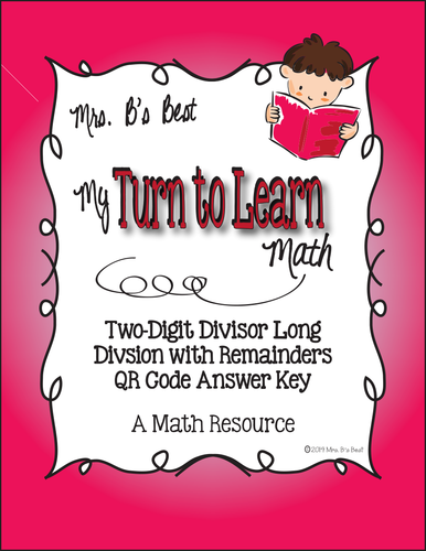 My Turn to Learn QR Code Task Cards: Two-Digit Long Division with ...