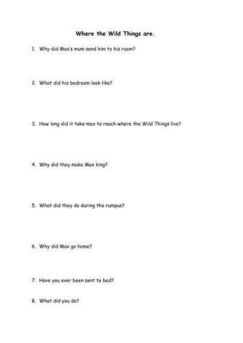 Where The Wild Things Are Resource Pack | Teaching Resources