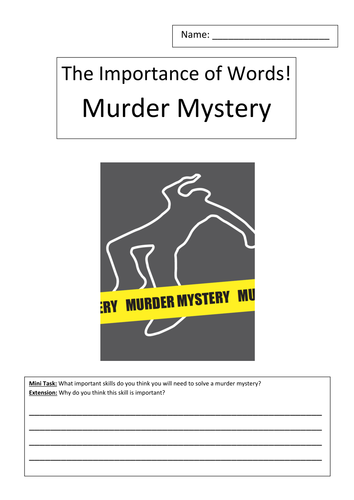 Year 9 Murder Mystery: Language Focus | Teaching Resources