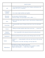 Force, Motion, Energy & Work bingo | Teaching Resources