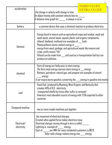 Force, Motion, Energy & Work bingo | Teaching Resources