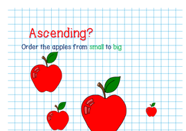 To be able to order 2, 3, 4 and 5 digit numbers in ascending order ...