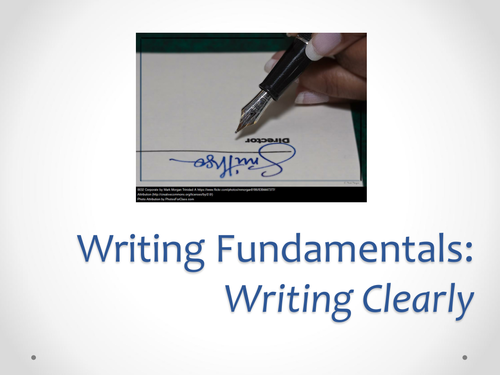Writing Fundamentals – Writing Clearly | Teaching Resources
