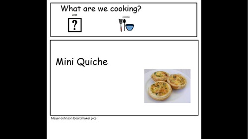 Visual Recipe Books to make mini quiches and salad | Teaching Resources