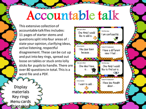 Accountable talk - supporting speaking and listening | Teaching Resources