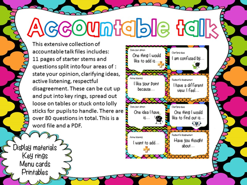Accountable talk - supporting speaking and listening | Teaching Resources