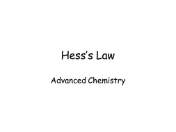 Chemistry: Hess's Law PowerPoint | Teaching Resources