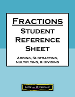 Fractions Reference Sheet | Teaching Resources
