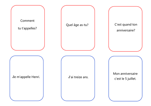 FRENCH - Parlons le français - matching pairs - Game | Teaching Resources