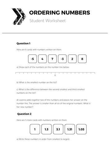 Ordering Numbers - Complete Lesson | Teaching Resources
