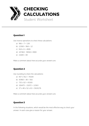 Checking Calculations - Complete Lesson | Teaching Resources