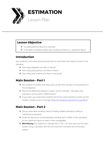 Estimation - Complete Lesson | Teaching Resources