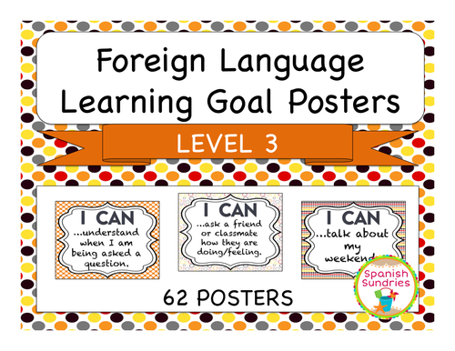 Foreign Language Learning Goal Posters: Novice-High | Teaching Resources