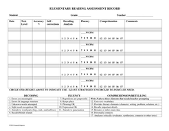 Reading Assessment Form | Teaching Resources