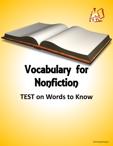Nonfiction Vocabulary You Should Know TEST | Teaching Resources