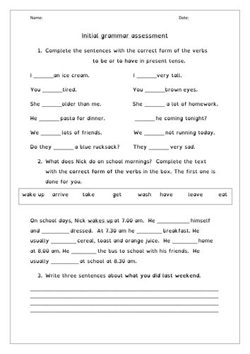 Grammar assessment for EAL children | Teaching Resources