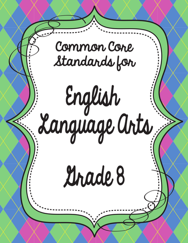 Get Organized! 8th Grade Common Core ELA Binder Organizer & Tracker ...