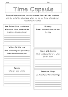 Time capsule - beginning and end of year activity | Teaching Resources