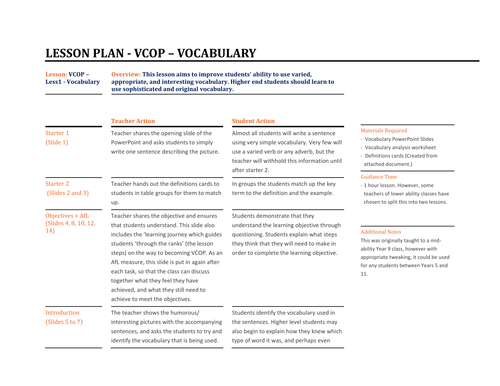 VCOP - Vocabulary | Teaching Resources