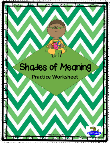 Shades of Meaning Worksheet | Teaching Resources
