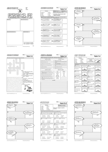 Fantastic Mr. Fox by Roald Dahl Comic Style Workbook | Teaching Resources