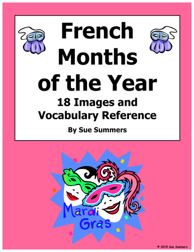 French Calendar - Months of the Year Vocabulary Images | Teaching Resources