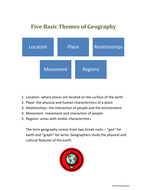 Five Themes of Geography Handouts and Graphic Organizer Set | Teaching ...