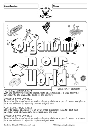 Organisms in Our World Reading Activity Pack Bundle | Teaching Resources