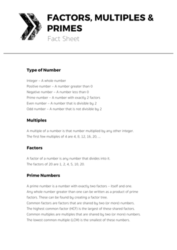 Common Factors & Multiples - Complete Lesson | Teaching Resources