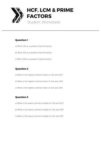HCF, LCM & Prime Factors - Complete Lesson | Teaching Resources