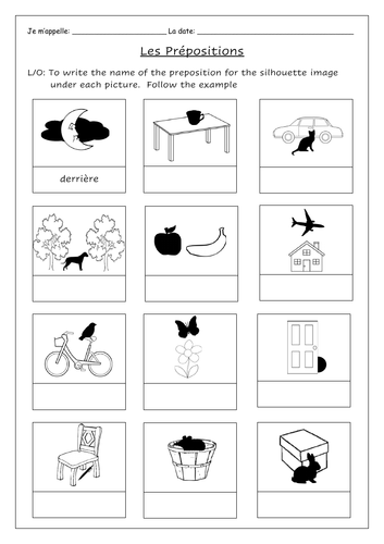 An introduction to FRENCH PREPOSITIONS - Worksheets | Teaching Resources
