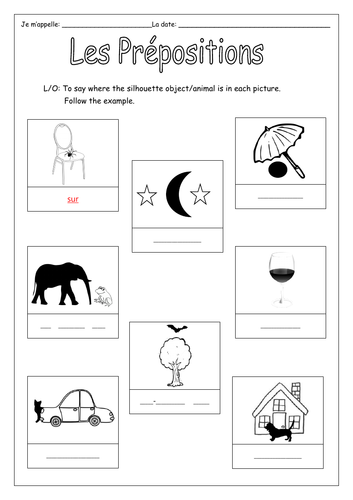 An introduction to FRENCH PREPOSITIONS - Worksheets | Teaching Resources
